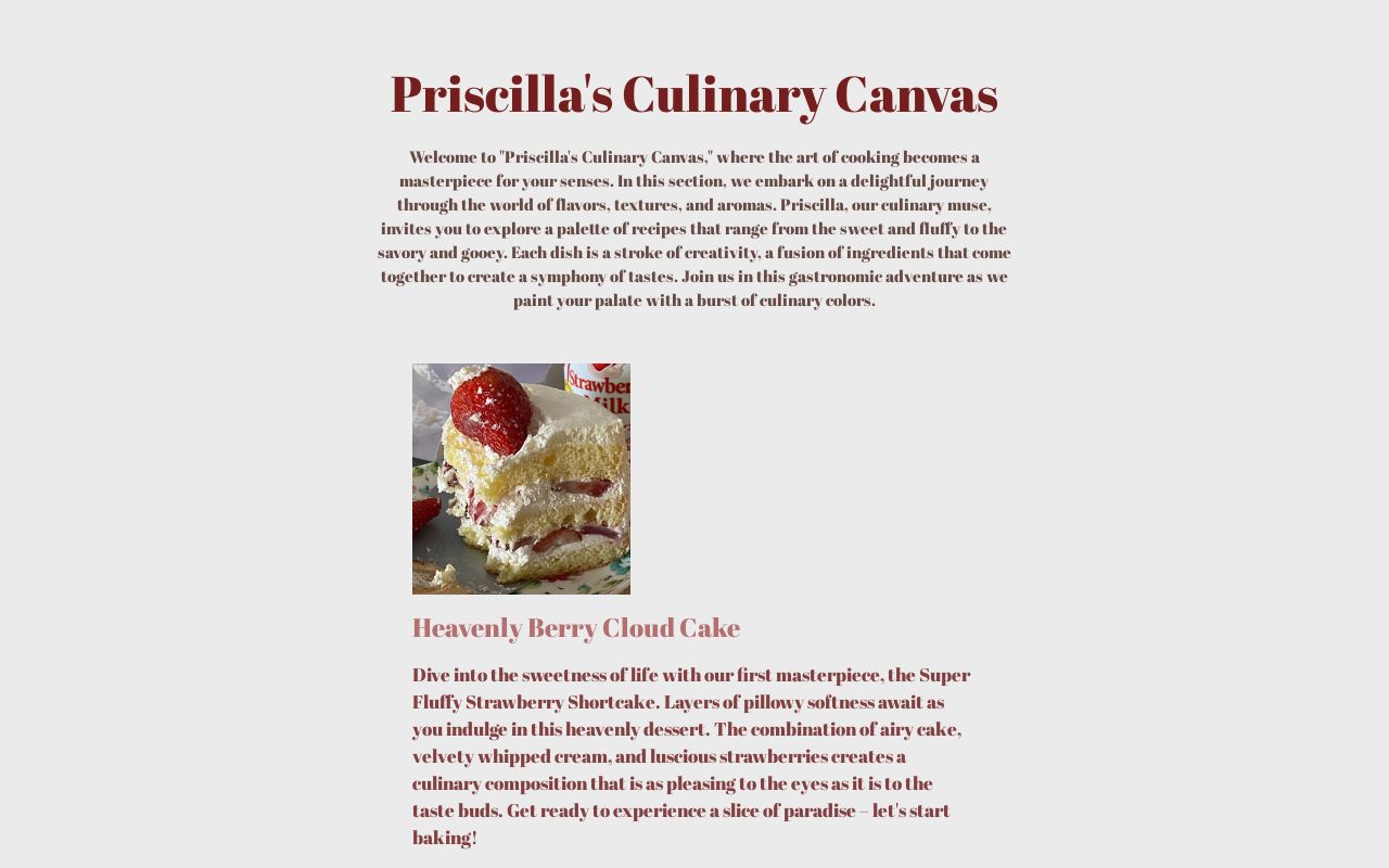 Priscilla's Culinary Canvas